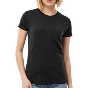 tultex ladies' slim fit fine jersey tee- black- 2xl