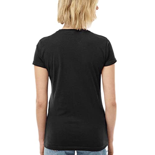 Tultex Ladies' Slim Fit Fine Jersey Tee- Black- 2XL