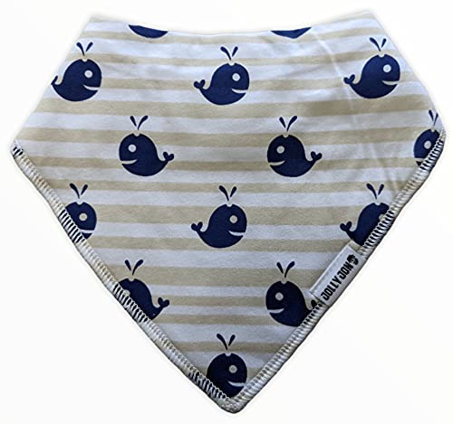 Jolly Jon Nautical Baby Bandana Drool Bibs - 4 Pack Baby Bib Gift Set - Nautical Drooling and Teething Babies – Thick Soft Absorbent Sea Bibs - Cotton Bibs for Boys and Girls