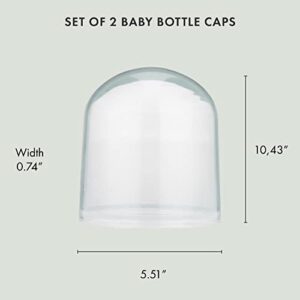 Natursutten Replacement Baby Bottle Cap Lids 2-Pack - Spare Storage and Travel Parts for Natursutten Anti-Colic Baby Bottles - Replace Compatible Glass Bottle Travel Caps