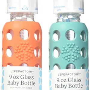 Lifefactory Glass Baby Bottles Kale and Papaya 9oz 2pk