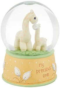 precious moments resin/glass precious one giraffe musical snow globe, yellow