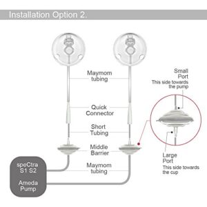 Maymom Tubing Kit for Freemie Cups to Connect to Spectra S1, S2/Avent/Ameda Pumps