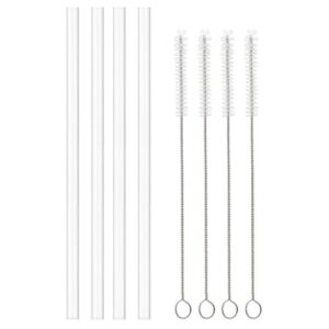 [4 pack] straws replacement for hydroflask wide mouth bottle straw lid, 4 bpa-free straws and 4 straw cleaning brushes