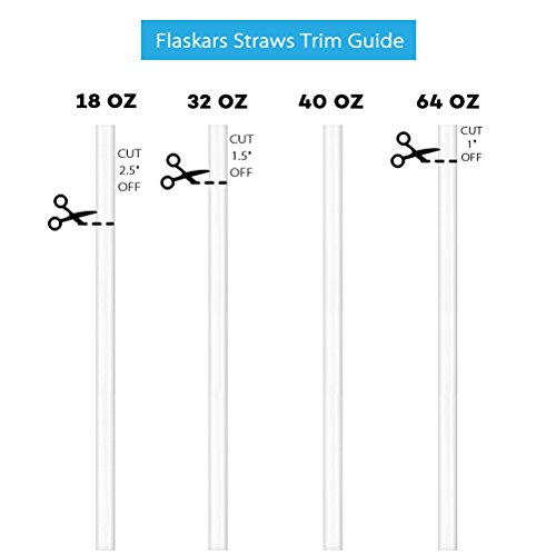 [4 Pack] Straws Replacement for Hydroflask Wide Mouth Bottle Straw Lid, 4 BPA-FREE Straws and 4 Straw Cleaning Brushes