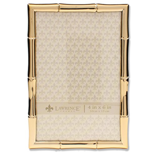 Lawrence Frames Bamboo Design Metal Frame, 4x6, Gold