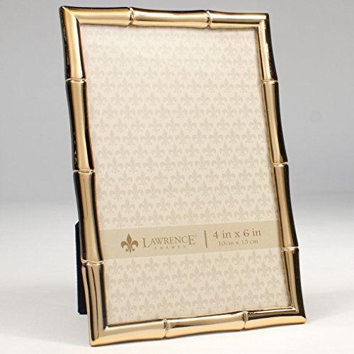 Lawrence Frames Bamboo Design Metal Frame, 4x6, Gold