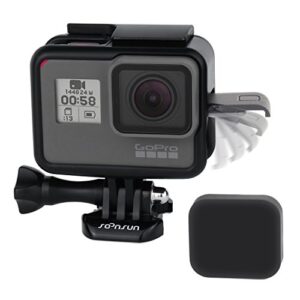 soonsun frame mount housing case compatible with gopro hero 5 6 7 black, hero7 silver, hero7 white, hero (2018) cameras