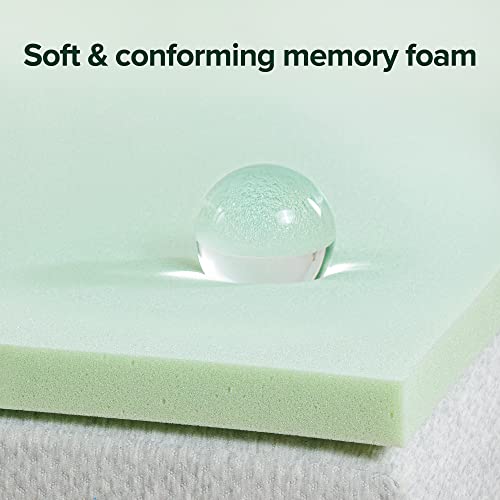 ZINUS 1.5/3/4-inch Green Tea Memory Foam Mattress Topper, Pressure-Relieving Layers, CertiPUR-US Certified, (1.5 in, Queen)