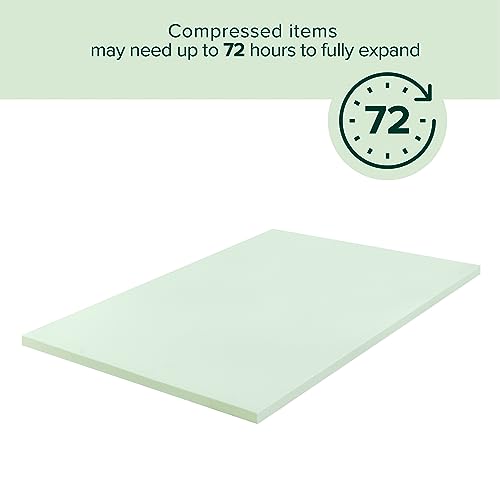 ZINUS 1.5/3/4-inch Green Tea Memory Foam Mattress Topper, Pressure-Relieving Layers, CertiPUR-US Certified, (1.5 in, Queen)