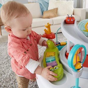 Fisher-Price Baby to Toddler Toy 2-In-1 Sit-To-Stand Activity Center with Music Lights and Spiral Ramp, Spin ‘N Play Safari