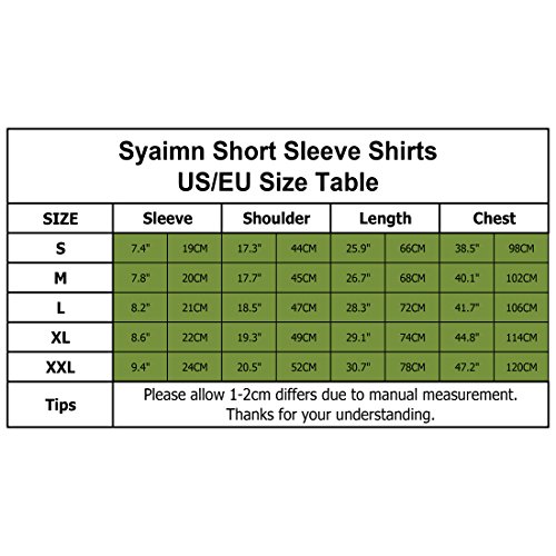 SYAIMN Unisex 3D Printed Short Sleeve T-Shirts Casual Graphics Tees S