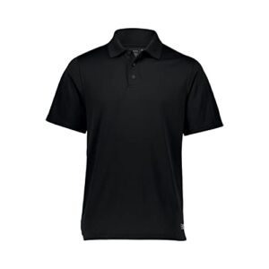 russell athletic men's standard dri-power performance golf polo, black, 3xl