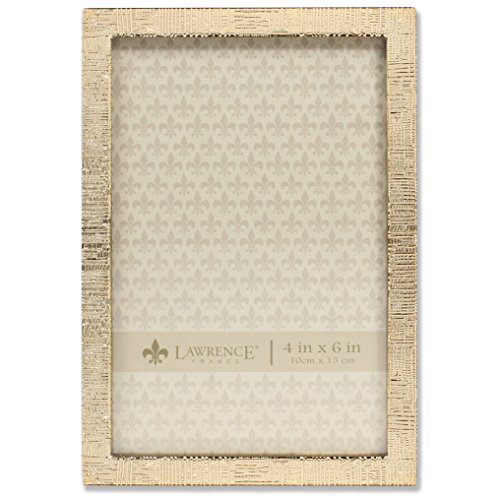 Lawrence Frames 712346 4x6 Gold Metal Linen Pattern Picture Frame