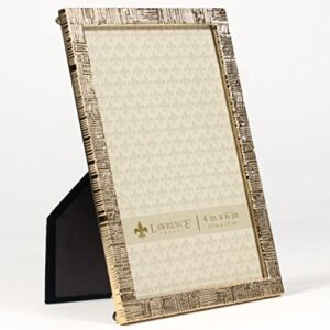 Lawrence Frames 712346 4x6 Gold Metal Linen Pattern Picture Frame