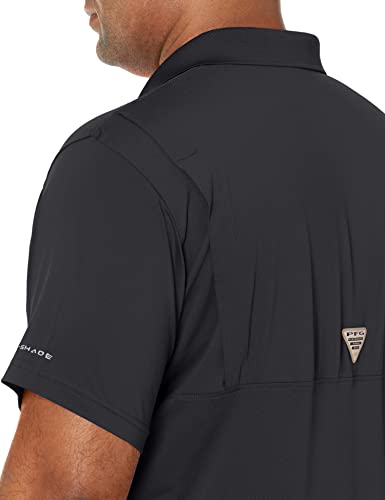 Columbia Men's PFG Skiff Cast Polo Shirt, Breathable, UV Protection Black