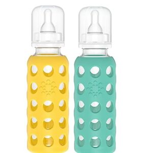 Lifefactory 9oz Glass Baby Bottle 2pk - Kale/Mango