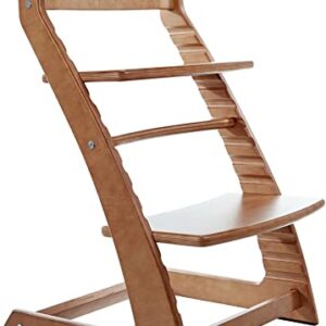 Fornel Heartwood Walnut Adjustable Wooden High Chair for Babies Toddlers and Kids Dining Highchair from 24 Months