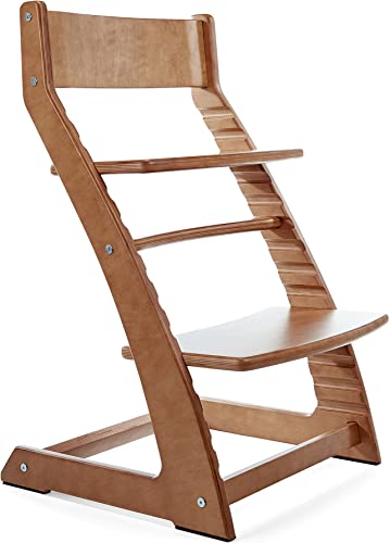 Fornel Heartwood Walnut Adjustable Wooden High Chair for Babies Toddlers and Kids Dining Highchair from 24 Months