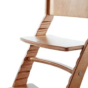 Fornel Heartwood Walnut Adjustable Wooden High Chair for Babies Toddlers and Kids Dining Highchair from 24 Months