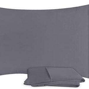 Utopia Bedding Queen Pillowcases - 2 Pack - Envelope Closure - Soft Brushed Microfiber Fabric - Shrinkage and Fade Resistant Pillow Covers Standard Size 20 X 30 Inches (Queen, Grey)