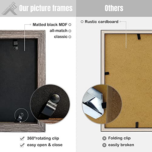 Golden State Art, 4x6 Double Picture Frame Vertical Hinged Photo Frame 2 Opening Folding Family Frames Collage, with Real Glass (4x6, Black, 1-Pack)