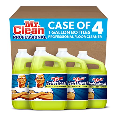 Mr. Clean Professional Floor Cleaner, Bulk No-Rinse Ready to Use Cleaner Refill for Hardwood, Tile or Laminate Floors, Commercial Use, 1 Gal. (Case of 4)