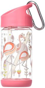 sugarbooger flip & sip clear tritan cup, flamingo