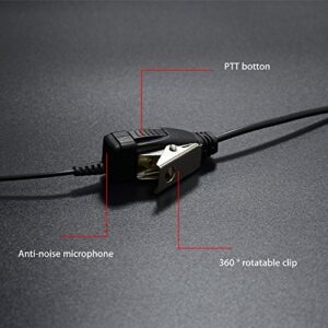 1 pack M head Earpiece Headset PTT With Mic for 2-pin Motorola Two Way Radio by BESTFACE