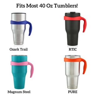 Grab Life Outdoors 40 Oz Handle - 7 COLORS - Fits 40 Oz Tumblers - Perfect for 40 Oz Ozark Trail, 40 Oz RTIC, 40 Oz Beast, 40 Oz Simple Modern, 40 Oz Pure & More - Handle Only (Black)