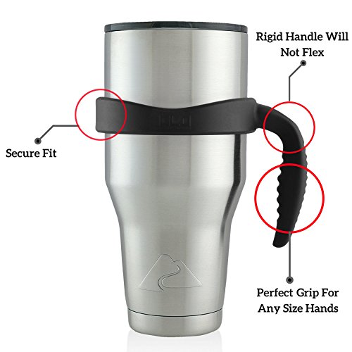 Grab Life Outdoors 40 Oz Handle - 7 COLORS - Fits 40 Oz Tumblers - Perfect for 40 Oz Ozark Trail, 40 Oz RTIC, 40 Oz Beast, 40 Oz Simple Modern, 40 Oz Pure & More - Handle Only (Black)