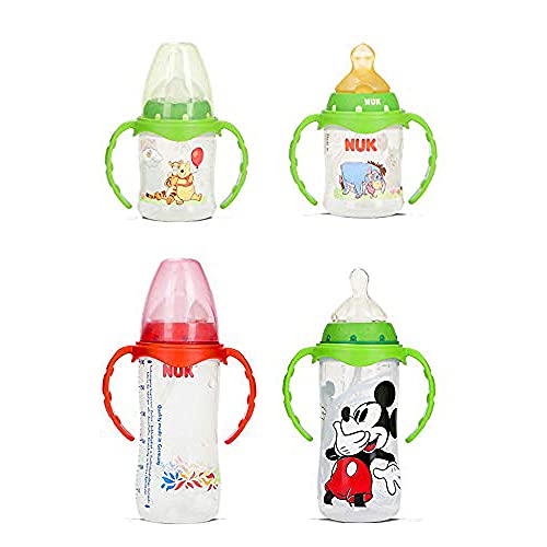 ROMIRUS Baby Feeding Bottle Handles Compatible for NUK Smooth Flow Bottles (Not for Nuk Cups and Nuk Simply Natural Bottles), 2 Counts Color May Vary