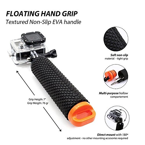 Homeet Handler Floating Hand Grip for GoPro, Underwater GoPro Hand Stick Monopod Pole Compatible with GoPro Hero 11/10/9/8/7/6/5/4, DJI OSMO Action Cameras and Other Sports Camera, Blue