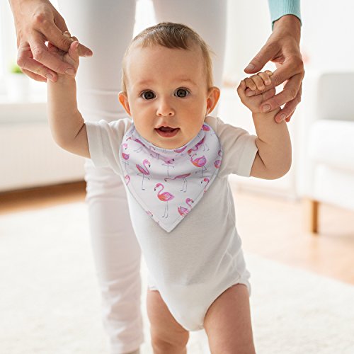 MiiYoung 10-Pack Baby Girl Bandana Drool Bibs for Drooling and Teething