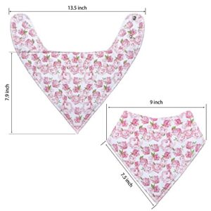 MiiYoung 10-Pack Baby Girl Bandana Drool Bibs for Drooling and Teething