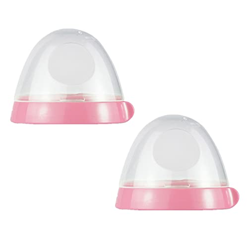 Baby Bottle Caps and Collars Rings Compatible for Comotomo Feeding Bottles,2 Count,Pink