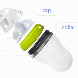 Baby Bottle Caps and Collars Rings Compatible for Comotomo Feeding Bottles,2 Count,Pink