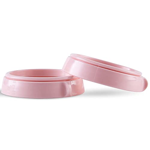 Baby Bottle Caps and Collars Rings Compatible for Comotomo Feeding Bottles,2 Count,Pink