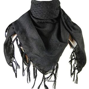 Tapp Collections Premium Shemagh Head Neck Scarf - Black/Black