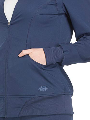 Dynamix Scrubs for Women, Athletic-Inspired Zip Front Jackets for Women with Four-Way Stretch and Moisture Wicking DK330, L, Navy