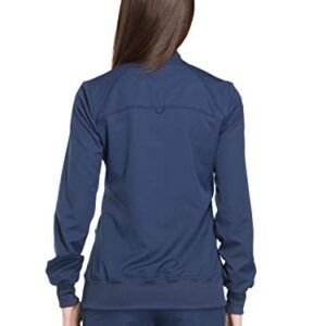 Dynamix Scrubs for Women, Athletic-Inspired Zip Front Jackets for Women with Four-Way Stretch and Moisture Wicking DK330, L, Navy