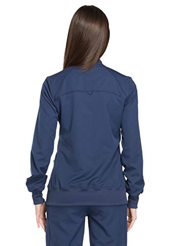 Dynamix Scrubs for Women, Athletic-Inspired Zip Front Jackets for Women with Four-Way Stretch and Moisture Wicking DK330, L, Navy