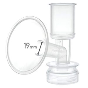 maymom breast shield flange compatible with ameda breast pumps mya joy finesse (19 mm, 1-piece)