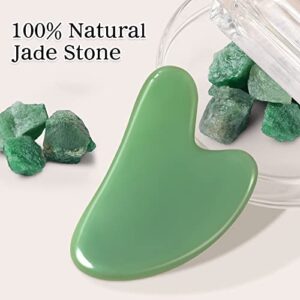 rosenice Gua Sha Facial Tools Guasha Tool Gua Sha Jade Stone for Face Skincare Facial Body Acupuncture Relieve Muscle Tensions Reduce Puffiness Festive Gifts