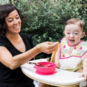 green sprouts Learning Bowl | Helps toddler develop independent eating skills | Heat-resistant silicone, Suction cup base with easy-release tab, 3 sections marked to measure portions, Dishwasher safe