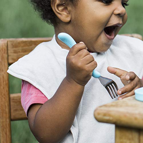 green sprouts Stay-dry Toddler Bib (3pk) | Convenient stay-put protection | Wide coverage & waterproof, Pull-over design, Bibs, One Size, Blue Set (Navy, Blue, Grey)