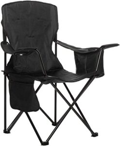 amazon basics folding padded outdoor camping chair with carrying bag - 34 x 20 x 36 inches, black