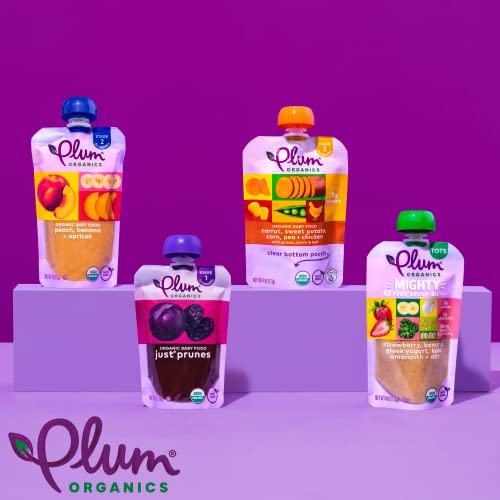 Plum Organics | Stage 2 | Organic Baby Food Meals [6+ Months] | Pear, Spinach & Pea | 4 Ounce Pouch (Pack Of 6)