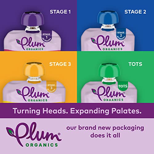 Plum Organics | Stage 2 | Organic Baby Food Meals [6+ Months] | Pear, Spinach & Pea | 4 Ounce Pouch (Pack Of 6)