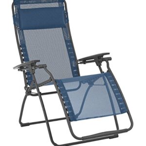 Lafuma Futura Zero Gravity Patio Recliner (Ocean Blue Batyline Canvas) Outdoor Folding Lounge Chair